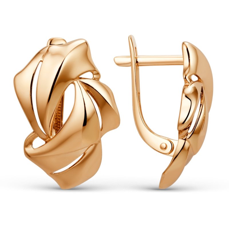 Серьги с английским замком из красного золота арт. 010102-1000 ...